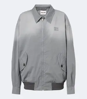 Miu Miu Cotton Twill Blouson Jacket - Grey