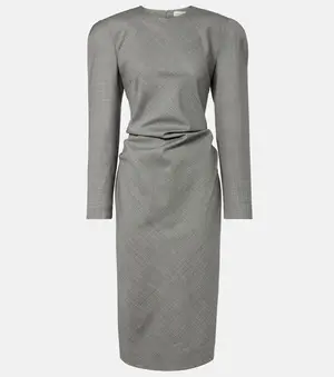 Magda Butrym Wool Midi Dress With Tie Detail - Grey
