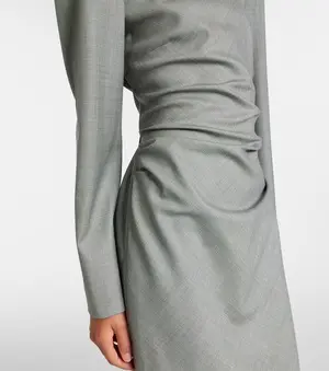 Magda Butrym Wool Midi Dress With Tie Detail
