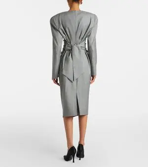 Magda Butrym Wool Midi Dress With Tie Detail