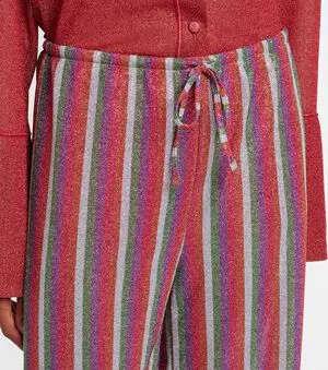 Oseree Lumière Striped Wide-leg Pants
