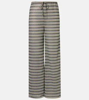 Oseree Lumiere Striped Wide-leg Pants - Multicoloured