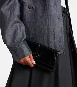 Prada Logo Leather Pouch With Strap