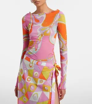 Emilio Pucci Orchidee Sheer Tulle Top