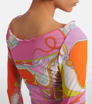 Emilio Pucci Orchidee Sheer Tulle Top