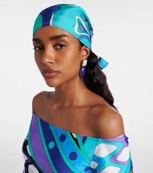 Emilio Pucci Iride Silk Twill Head Wrap