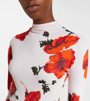 Alaïa Floral Jersey Bodysuit