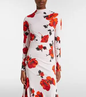 Alaïa Floral Jersey Bodysuit - Pink