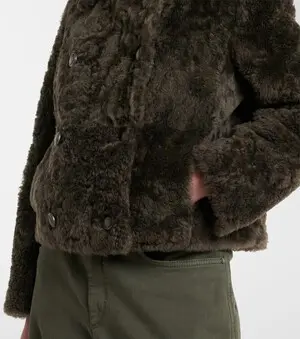 Brunello Cucinelli Cropped Double-breasted Shearling Jacket