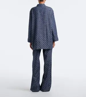 Gucci Gg Jacquard Wide-leg Jeans