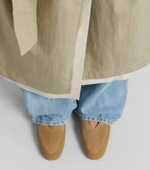 Le Monde Beryl Shearling-lined Suede Ballet Flats - Beige