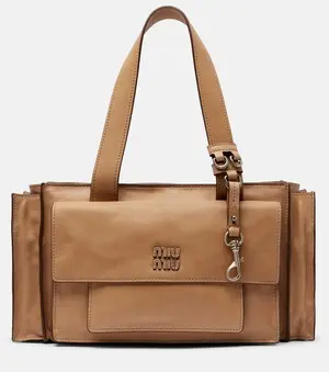 Miu Miu Utilitarian Leather Shoulder Bag