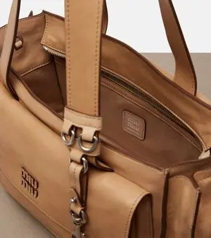 Miu Miu Utilitarian Leather Shoulder Bag