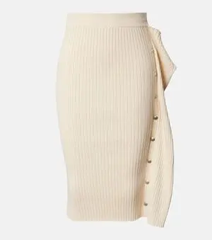 Stella McCartney Ribbed-knit Cotton Midi Skirt