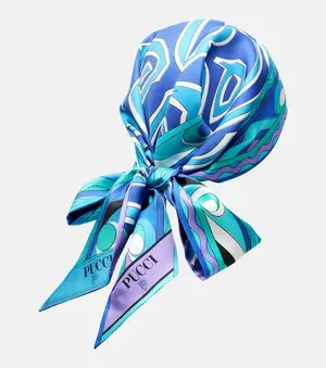 Emilio Pucci Labirinto Silk Twill Head Wrap