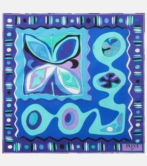 Emilio Pucci Angoli Cotton Scarf - Blue