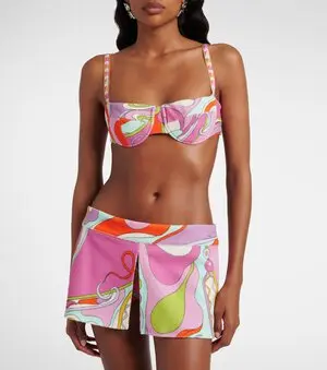 Emilio Pucci Orchidee Cotton Terry Bikini Top