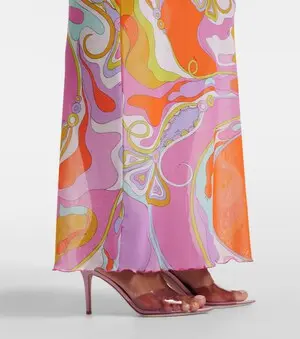 Emilio Pucci Orchidee Sheer Tulle Maxi Dress
