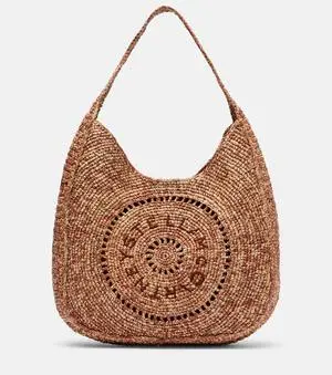 Stella McCartney Logo Raffia Shoulder Bag