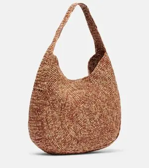 Stella McCartney Logo Raffia Shoulder Bag
