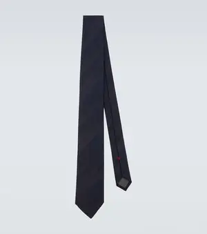 Brunello Cucinelli Striped Silk Jacquard Neck Tie - Blue
