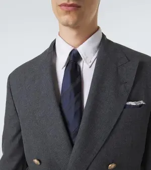 Brunello Cucinelli Striped Silk Jacquard Neck Tie