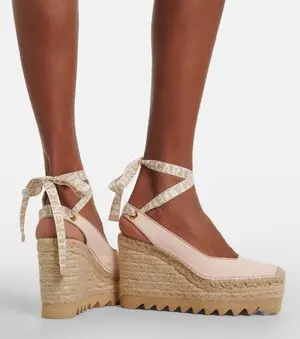 Stella McCartney Gaia Espadrille Wedges - Pink