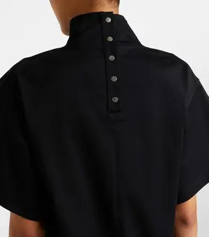 Alaïa Asymmetric Cotton Jersey T-shirt - Black