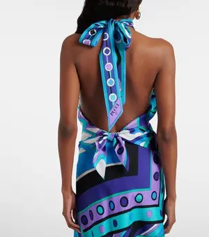 Emilio Pucci Silk Twill Halterneck Top