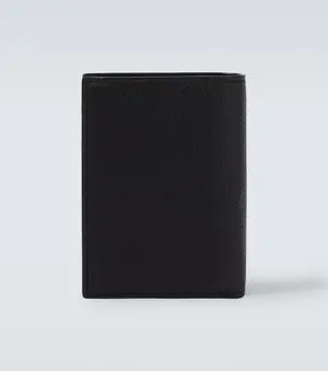 Saint Laurent Tiny Cassandre Leather Wallet - Black