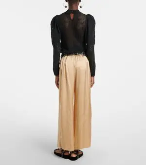 Isabel Marant Étoile Nolia Satin Wide-leg Pants - Gold