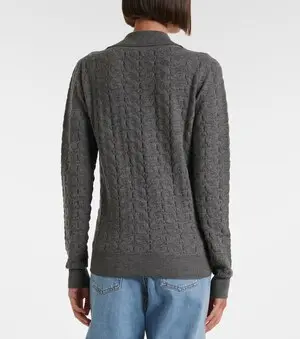 Etro Cable-knit Wool Polo Sweater
