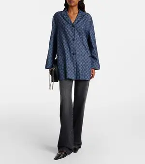 Gucci Gg Jacquard Denim Shirt