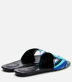 Emilio Pucci Yummy Iride Twill Slides - Blue