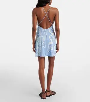 Emilio Pucci Angoli Draped Satin Jersey Minidress