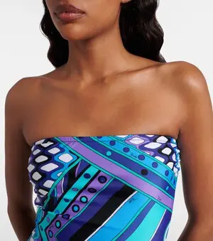 Emilio Pucci Strapless Swimsuit - Blue