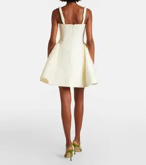 LEO LIN Ariel Embellished Wool And Silk Mini Dress