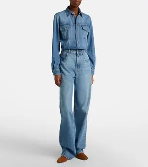 TOD'S High-rise Wide-leg Jeans