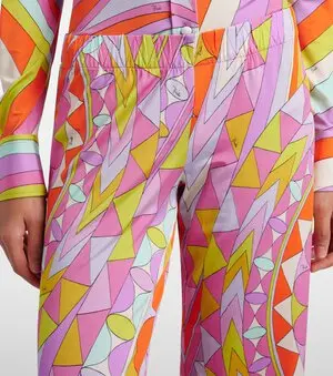 Emilio Pucci Manuba Jersey Satin Wide-leg Pants