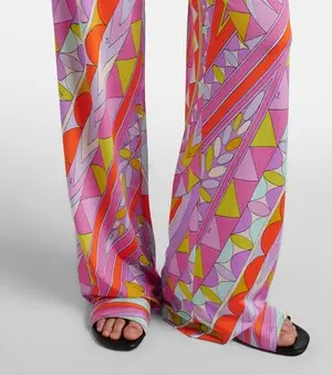 Emilio Pucci Manuba Jersey Satin Wide-leg Pants