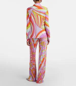 Emilio Pucci Manuba Jersey Satin Wide-leg Pants