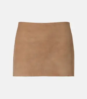 Khaite Jett Suede Miniskirt - Beige