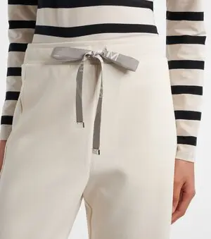 Max Mara Cotton-blend Jersey Wide-leg Sweatpants - White