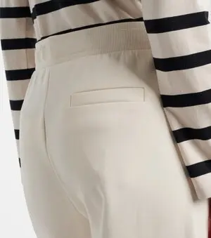 Max Mara Cotton-blend Jersey Wide-leg Sweatpants - White
