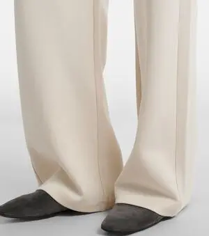 Max Mara Cotton-blend Jersey Wide-leg Sweatpants - White