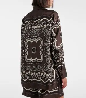 NILI LOTAN Alfie Printed Silk Twill Shirt