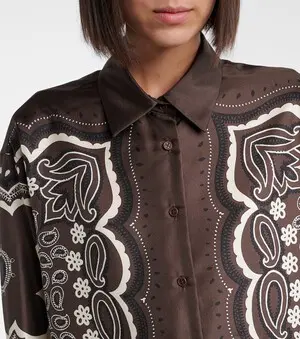 NILI LOTAN Alfie Printed Silk Twill Shirt