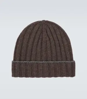 Brunello Cucinelli Ribbed Cashmere Beanie - Brown