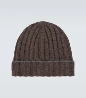 Brunello Cucinelli Ribbed Cashmere Beanie - Brown