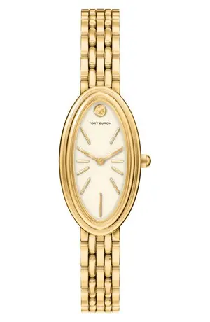 Tory Burch The Oval Elongated Bracelet Watch Gold